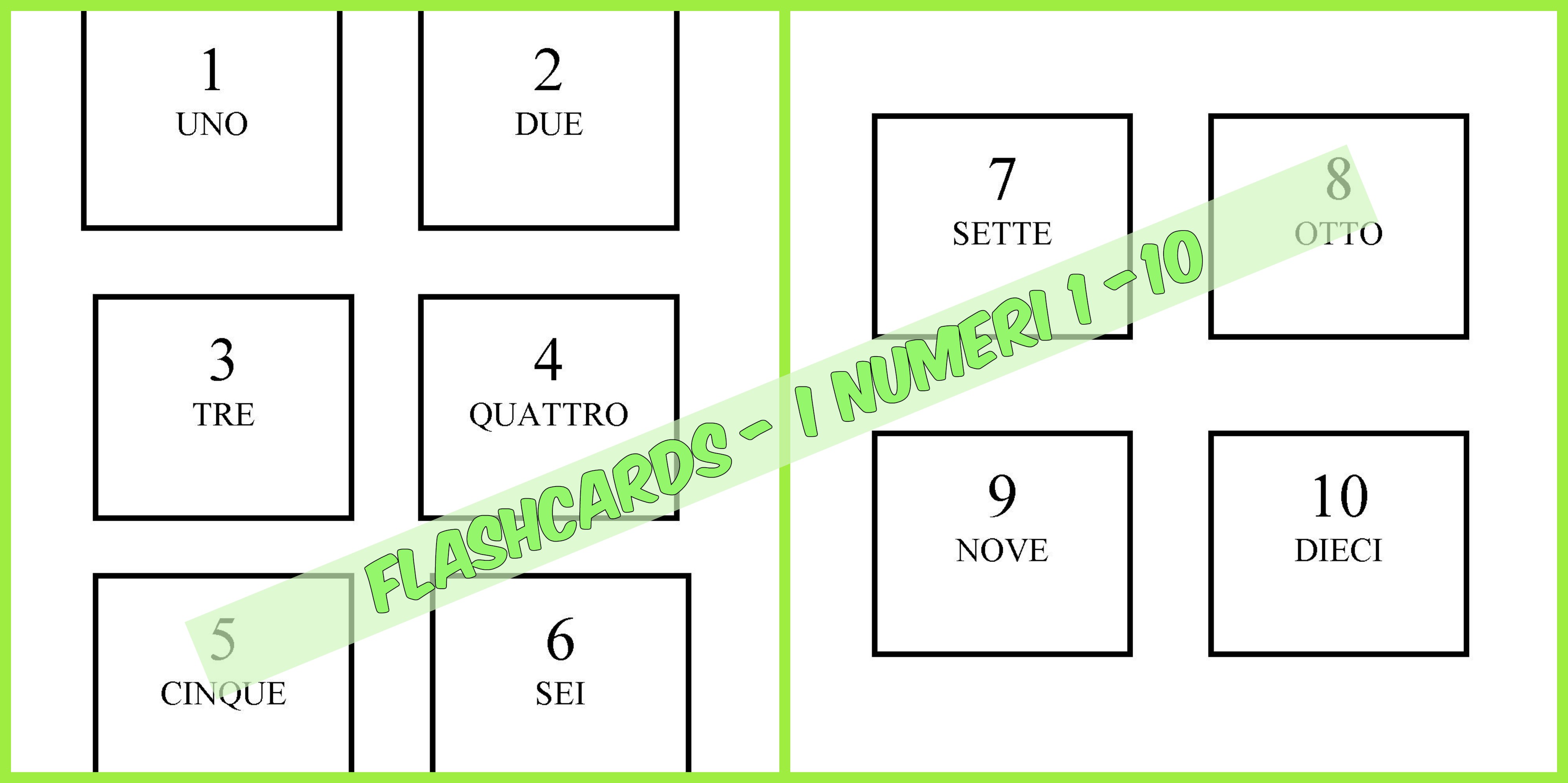Le Flashcards – I Numeri 1 – 10 - BUTTERFLO KIDS